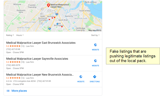 Removal of Fake Google Business Profile Listings